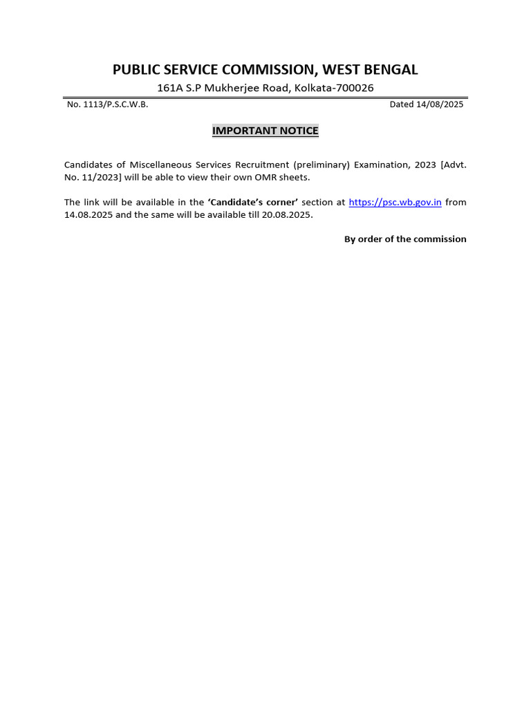 View OMR Sheets for PSC Exam 2023 | PDF