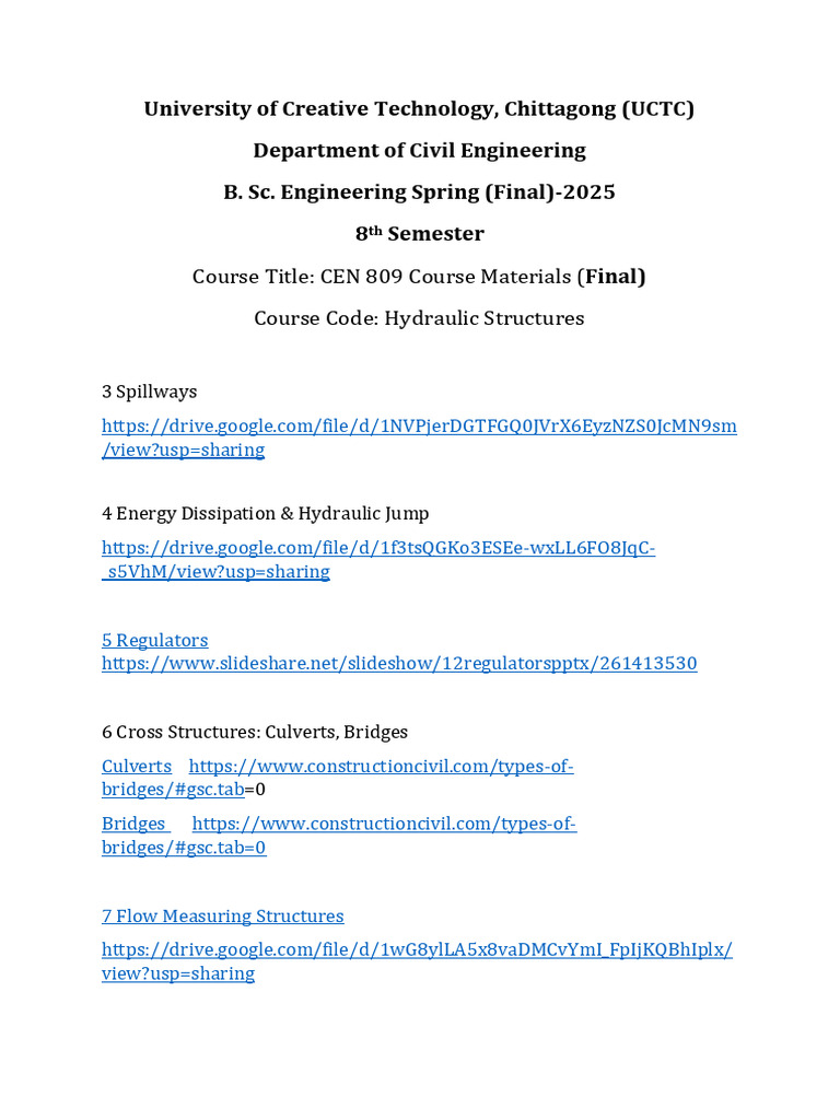 CEN 809 Course Materials (Final) | PDF