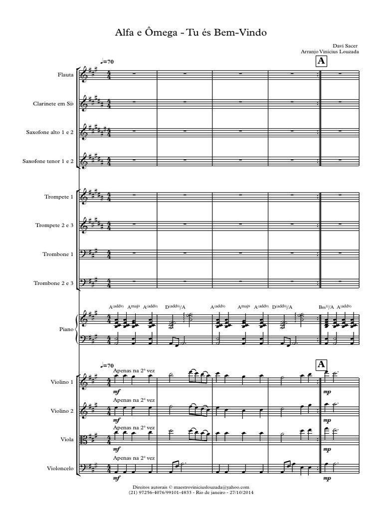 Alfa e Ômega - Davi Sacer Arranjo | PDF
