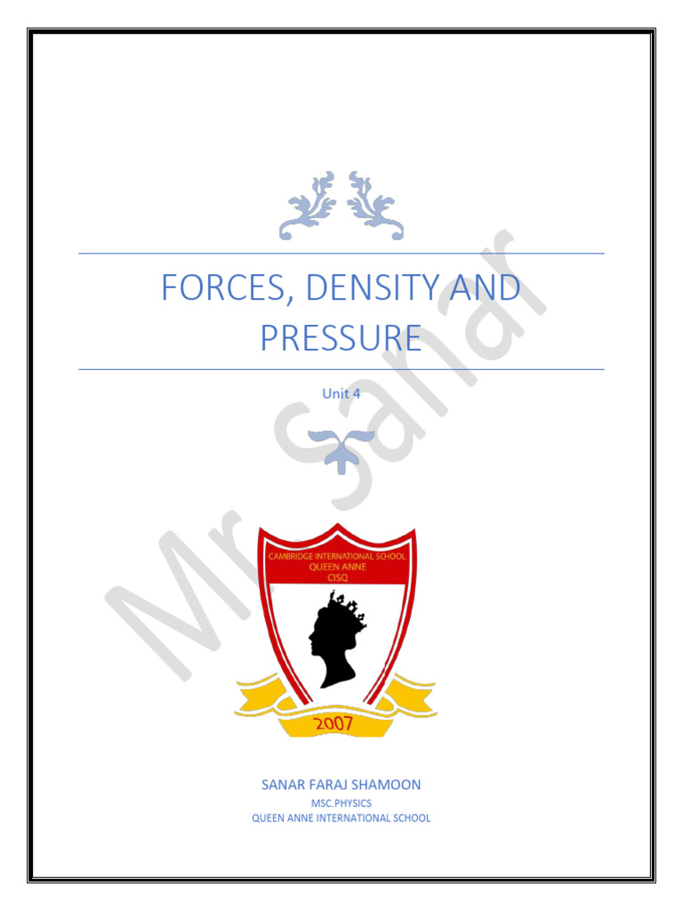 Unit 4 Forces, Density and Pressure | PDF | Buoyancy | Pressure