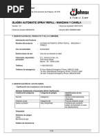 Hoja de Seguridad - Glade Aromatizante | PDF | Aerosol