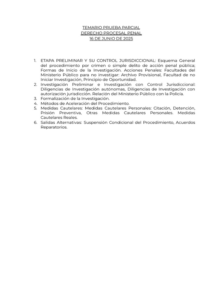 Temario Cuarta Prueba Parcial | PDF