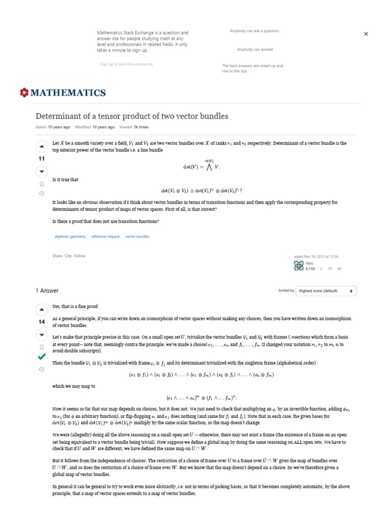 Algebraic Geometry - Determinant of A Tensor Product of Two Vector ...