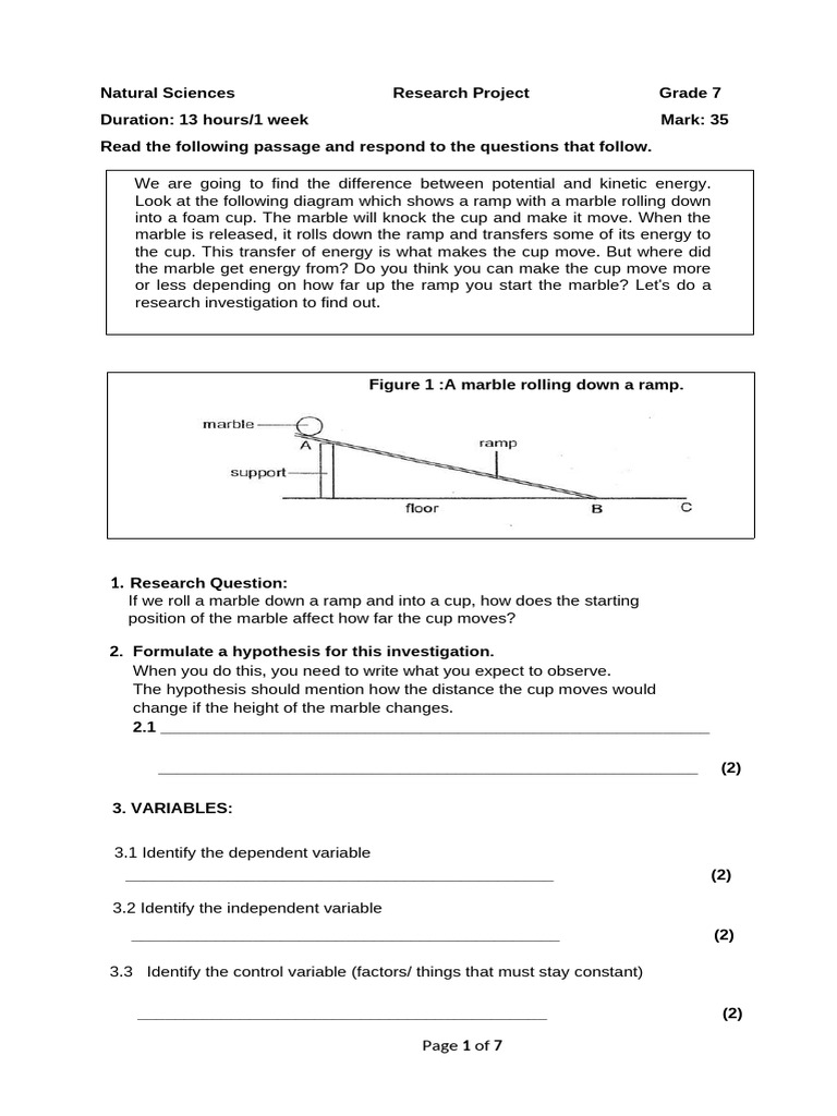 Marble Ramp Experiment Guide | PDF | Cartesian Coordinate System