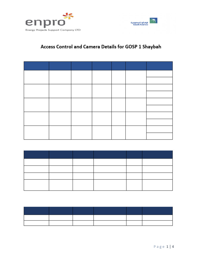 Access Control and Camera Details For GOSP 1 Shaybah | PDF | Hard Disk ...