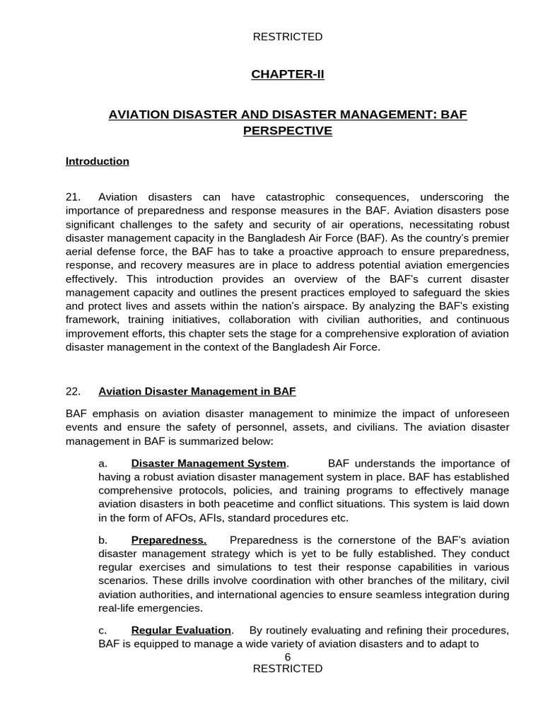 CHAPTER-2 Aviation Disaster and Disaster Management BAF Perspective ...