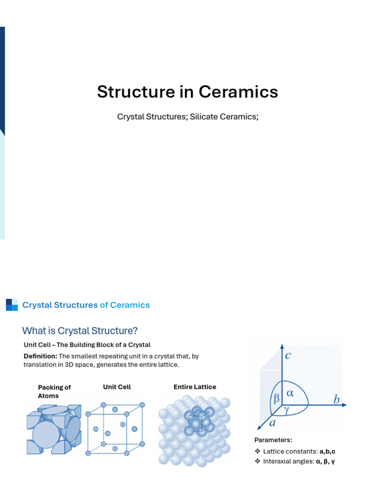 Understanding Ceramic Crystal Structures | PDF | Crystal Structure ...