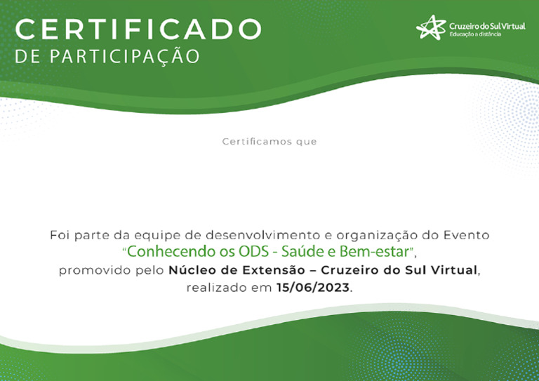 Certificado - PDF ODS 2 | PDF