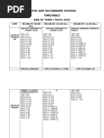 TIME TABLE Format | PDF