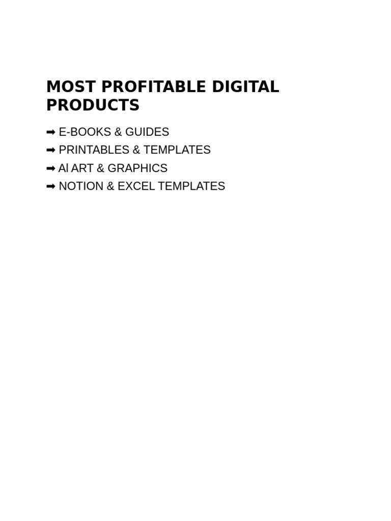 Profitable Digital Products | PDF