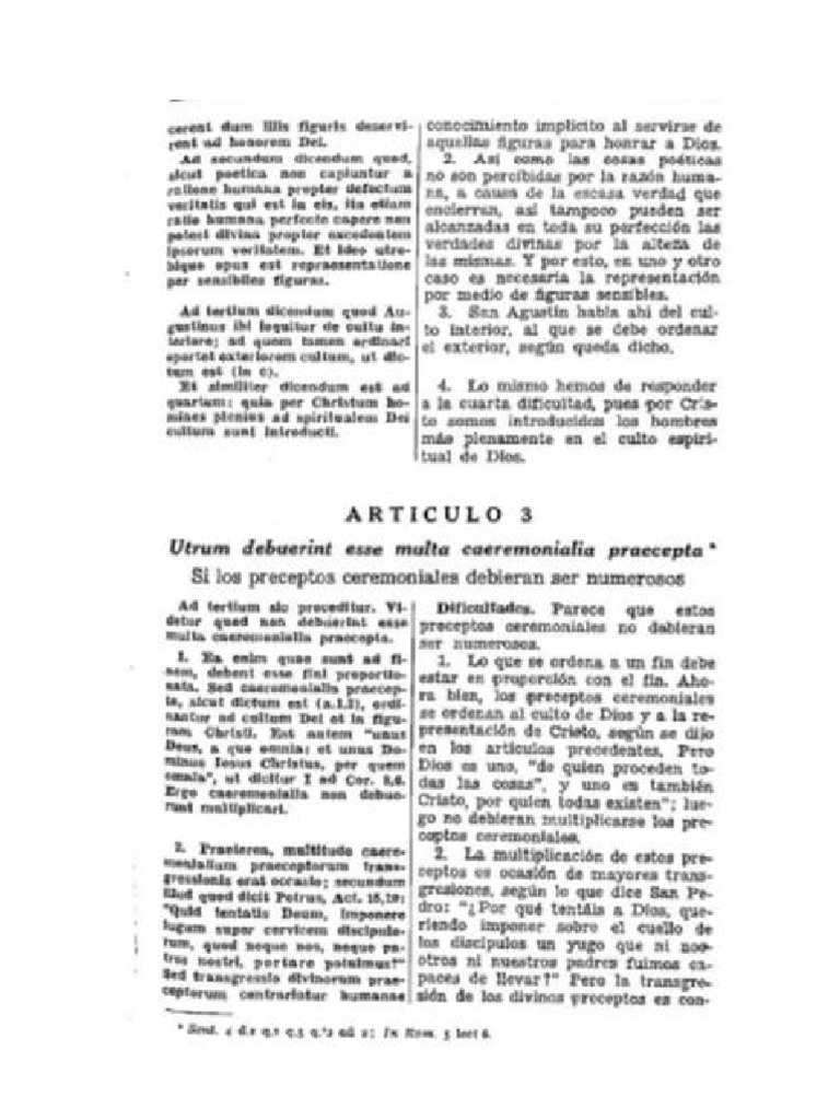 Si Los Preceptos Deben Ser Numerosos Sobre Las Ceremonias - Santo Tomás de Aquino - Summa | PDF
