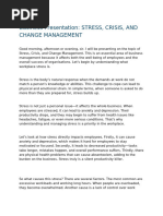 2025 BSTD Grade 11 Week 2 Chapter 8 Stress, Crisis and Change Management | PDF | Occupational ...