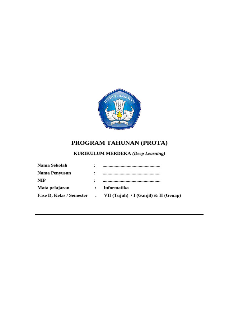 Prota Informatika K-VII (Deep Learning) | PDF