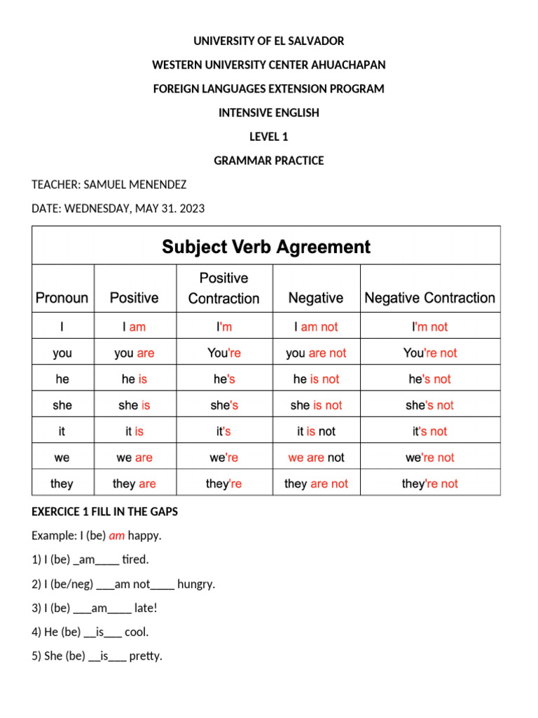 Intensive English Grammar Practice | PDF