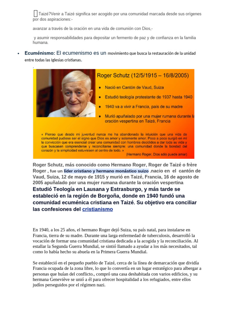 PRESENTACION TAIZE | PDF | Religiones abrahámicas