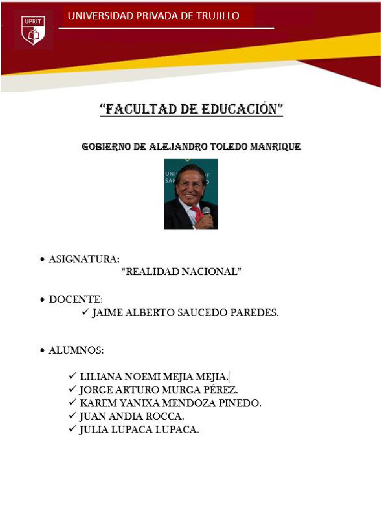 Gobierno de Alejandro Toledo Manrique | PDF | Inflación | Tratado de ...