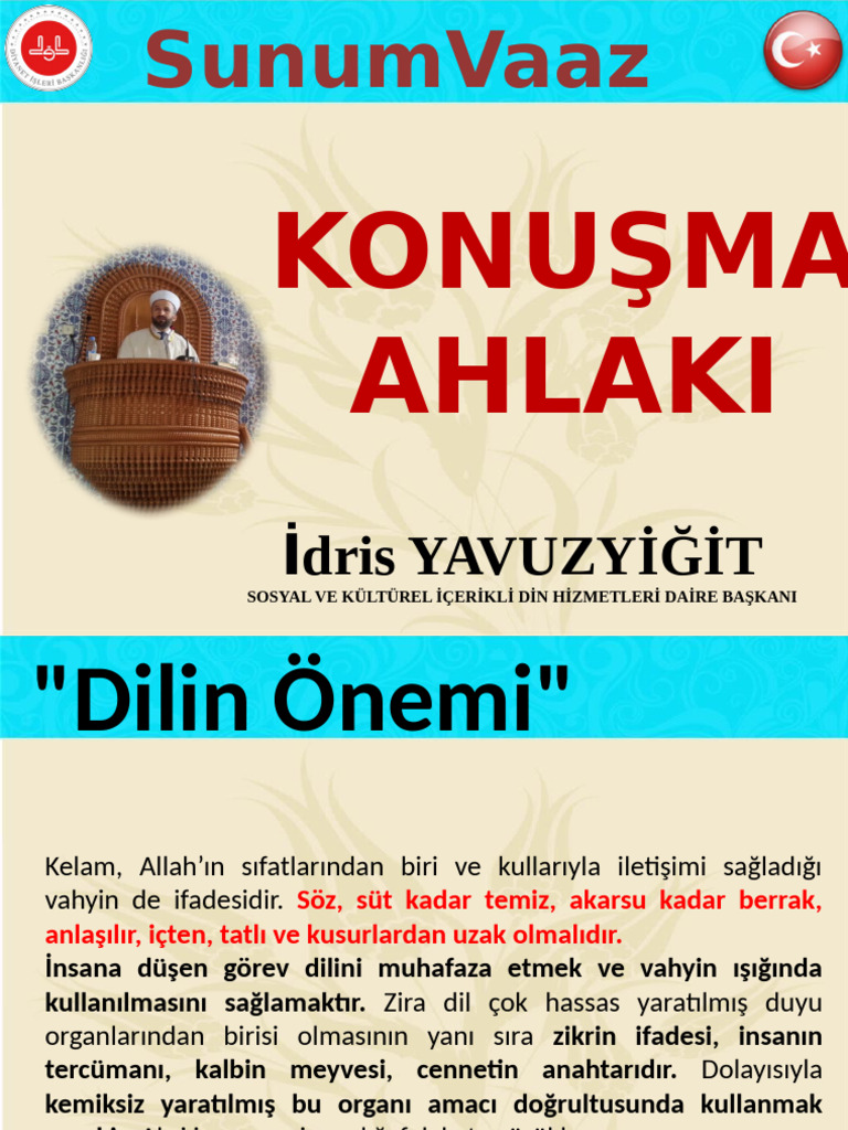 Sunum Vaaz Konuşma Ahlaki | PDF
