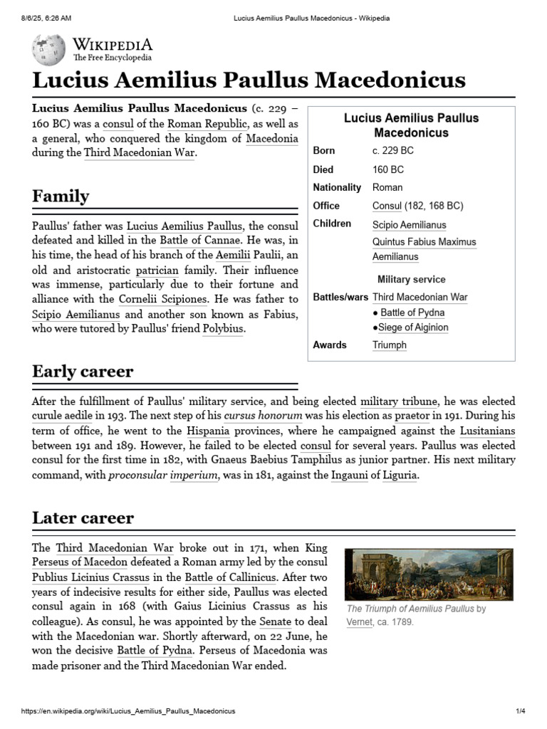 Lucius Aemilius Paullus Macedonicus | PDF | Ancient Peoples | Ancient ...