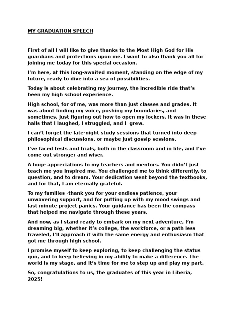 Graduation Speech ? | PDF