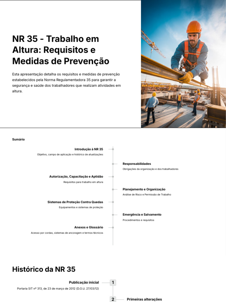 NR 35: Segurança em Trabalho em Altura | PDF | Segurança e saúde ...
