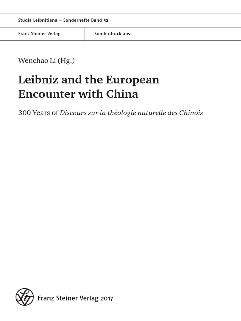 Perkins-Leibniz Chinese Spinozism | PDF | Baruch Spinoza | Confucianism