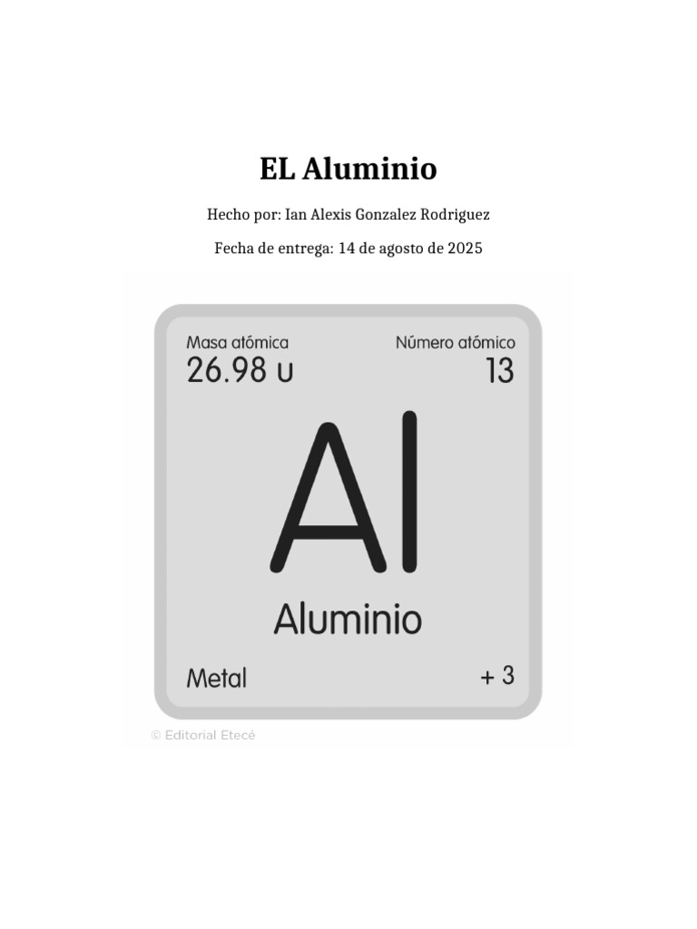Propiedades y Usos del Aluminio | PDF | Aluminio | Sustentabilidad