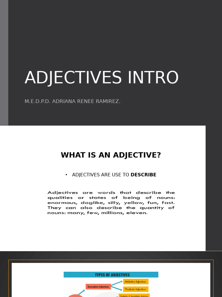 Adjectives Intro | PDF
