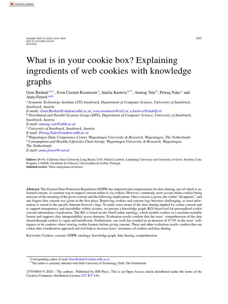 Fu Et Al 2023 What Is in Your Cookie Box Explaining Ingredients of Web ...