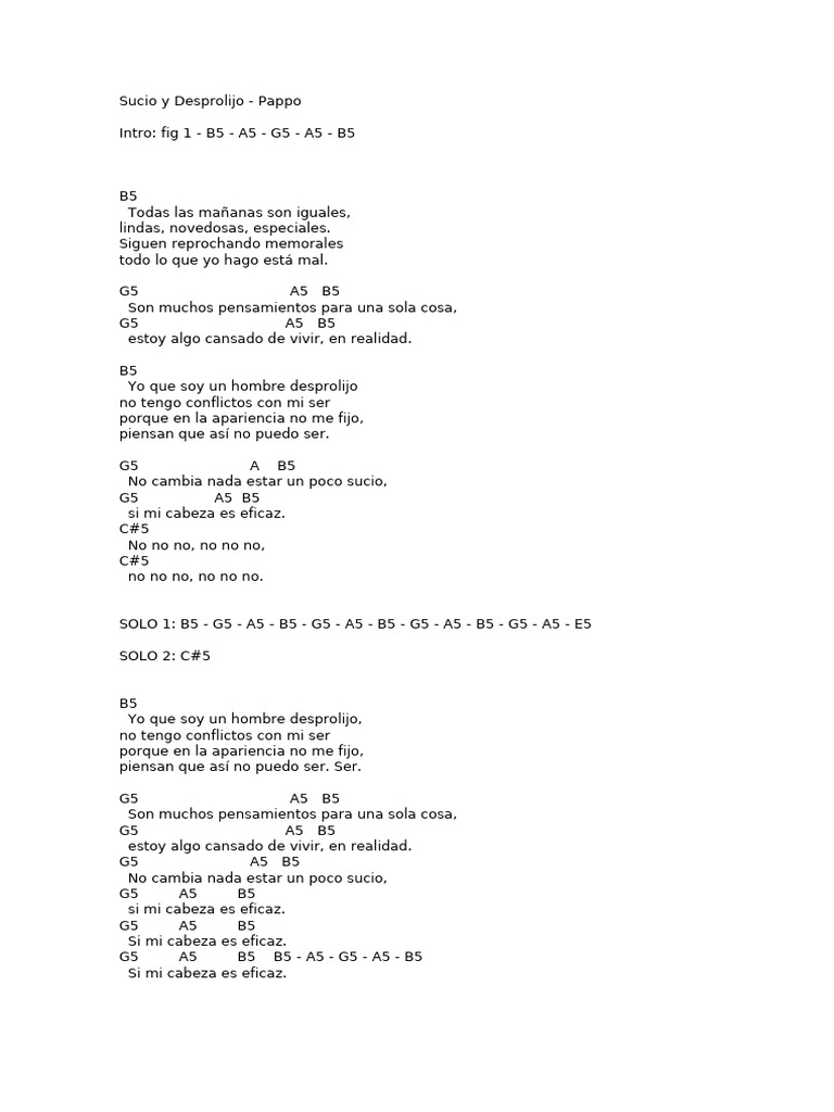 Sucio y Desprolijo Tab | PDF