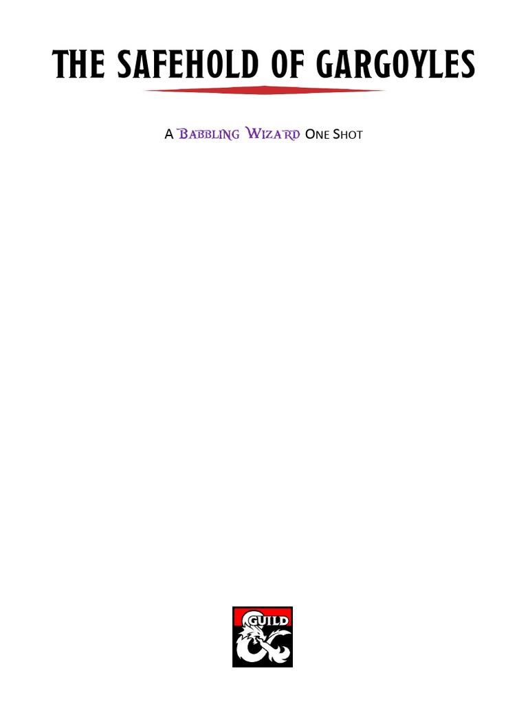 The Safehold of Gargoyles - Print Friendly V11 PDF | PDF | Dungeons ...