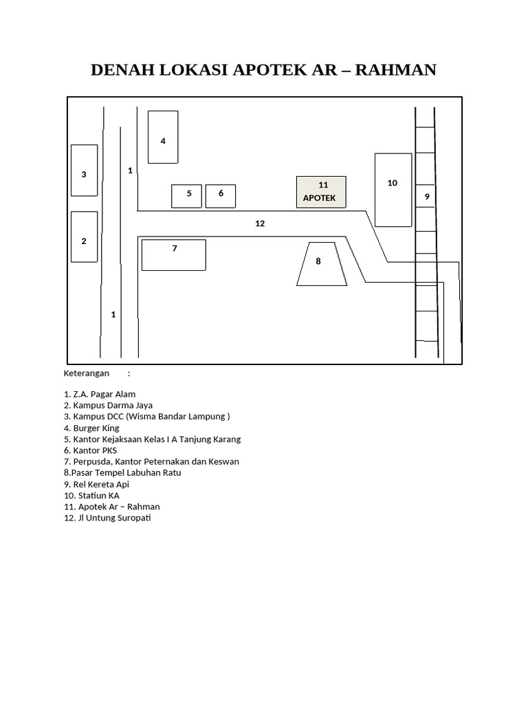 Denah Lokasi Apotek Ar | PDF
