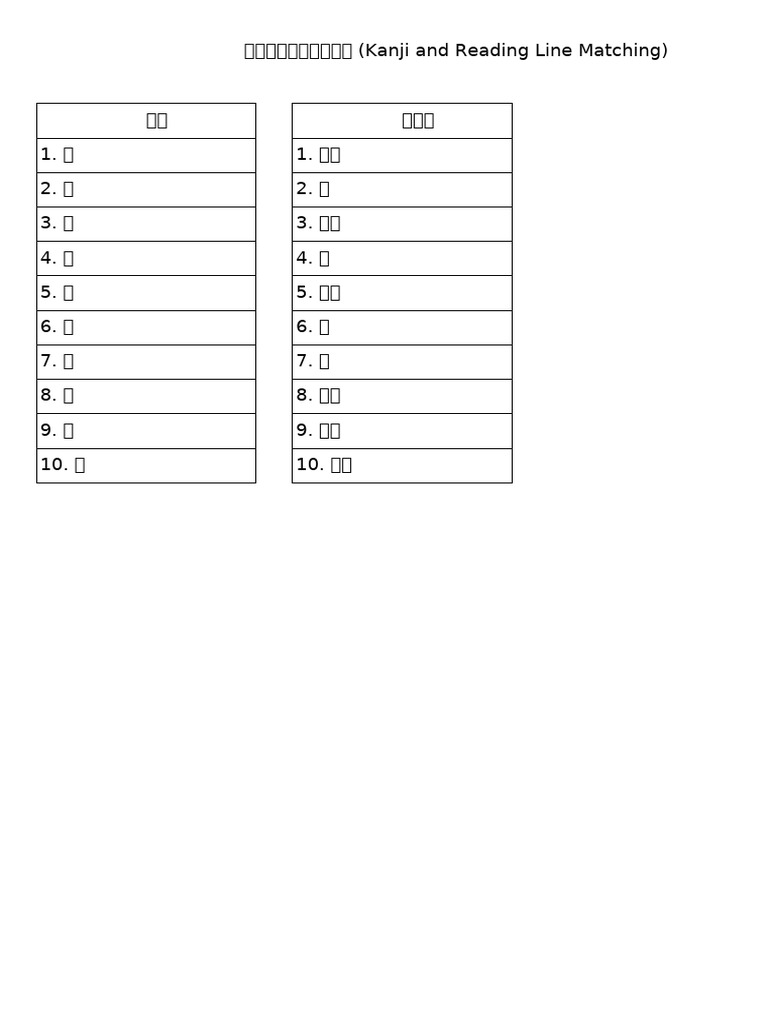 Kanji Matching | PDF