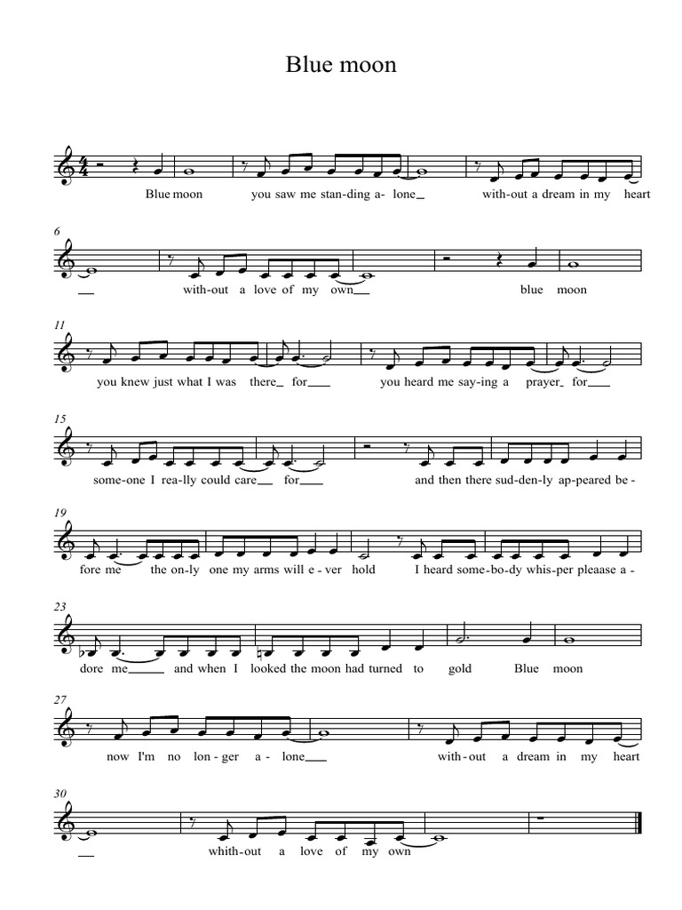 Blue Moon - Partitura Completa | PDF