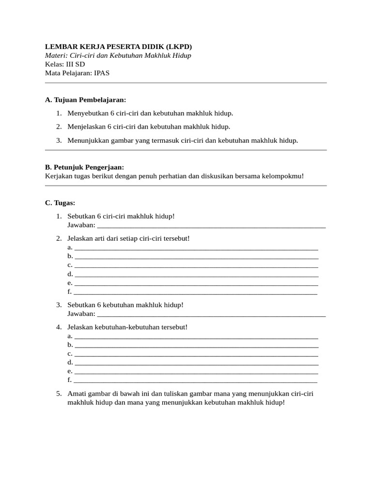 Lembar Kerja Peserta Didik Pertemuan 1 | PDF