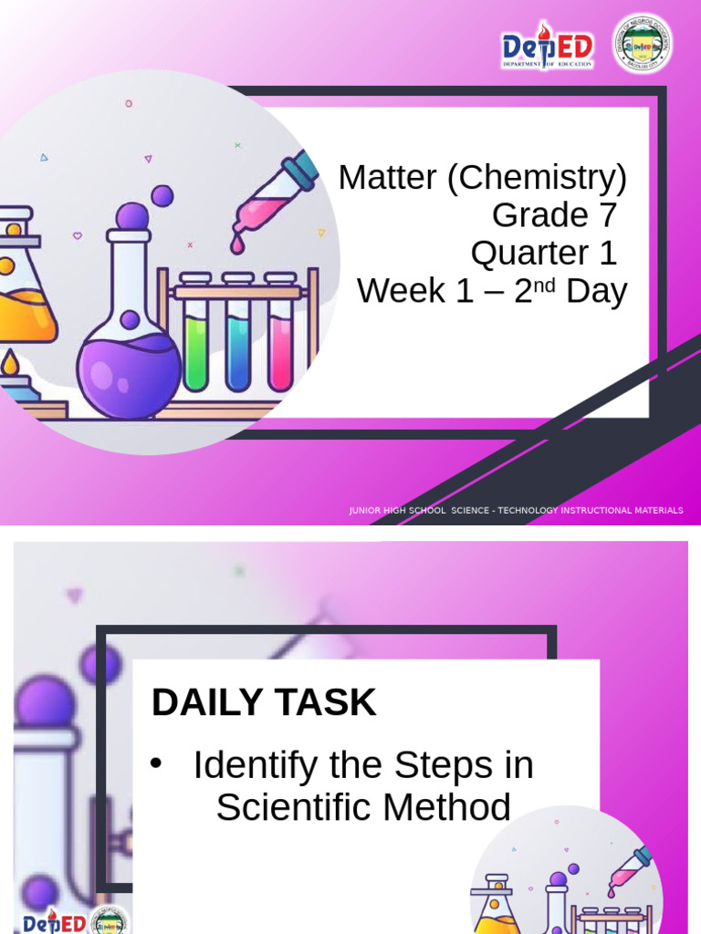 Grade 7 Chemistry Week 1 Day 2 New | PDF | Hypothesis | Science