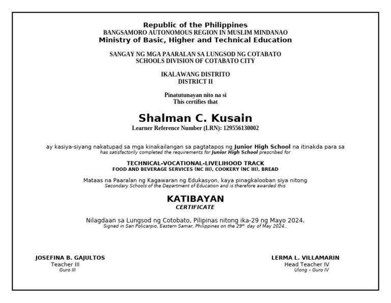 Highschool Diploma Final | PDF