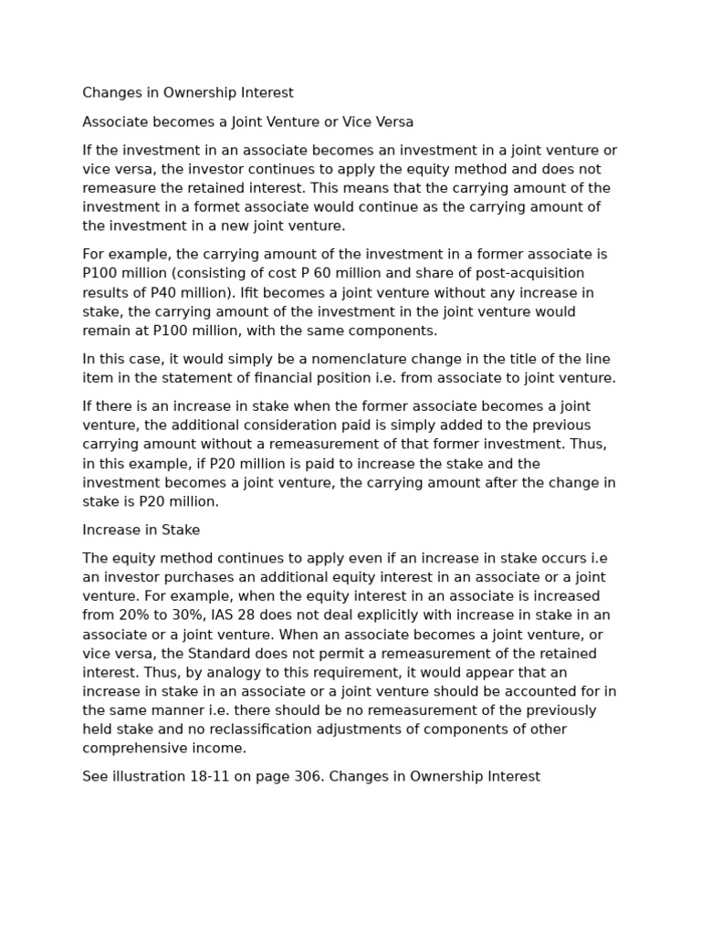 Changes in Ownership Interest | PDF