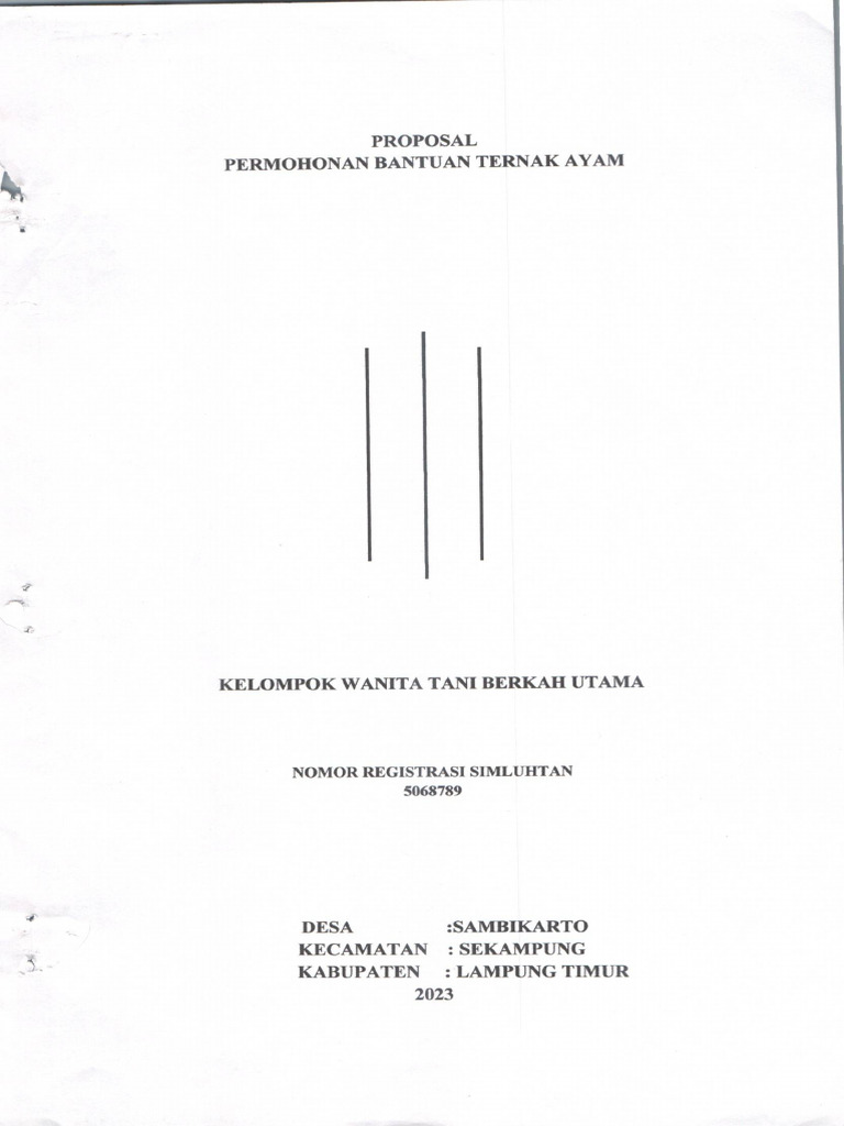 Contoh Proposal Bantuan Ternak | PDF