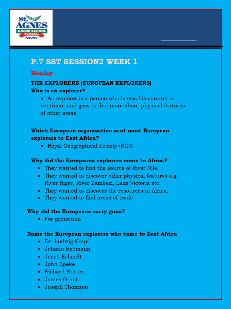 European Explorers in Uganda's History | PDF | Exploration