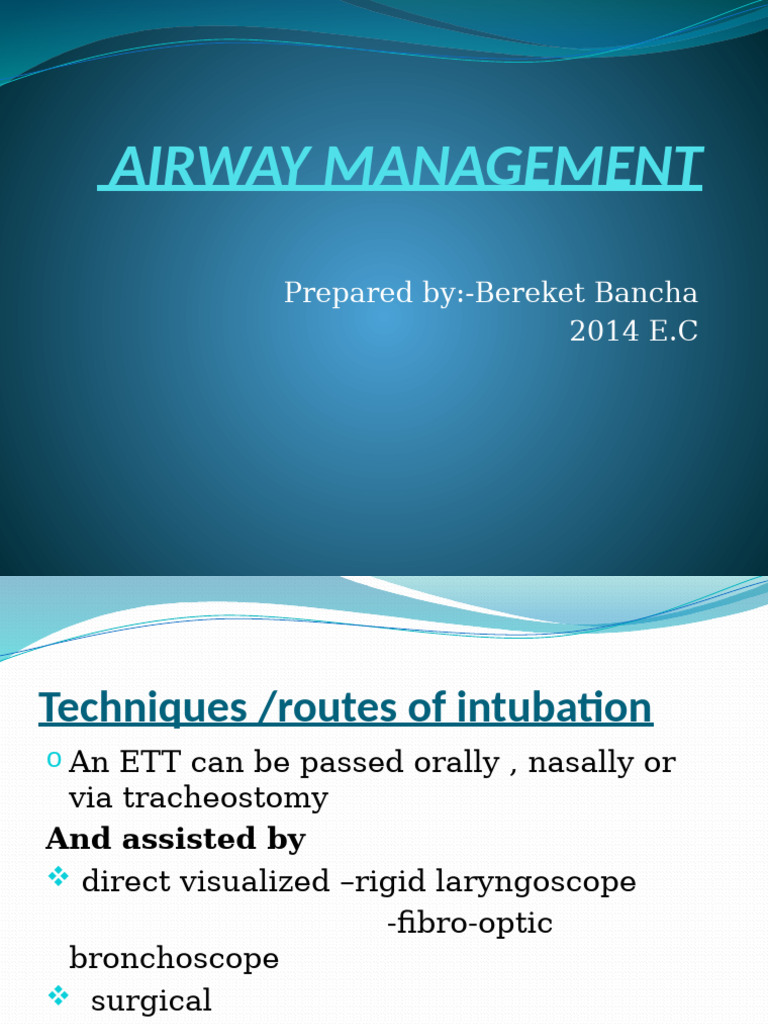 Essential Techniques for Airway Management | PDF | Larynx | Medical ...