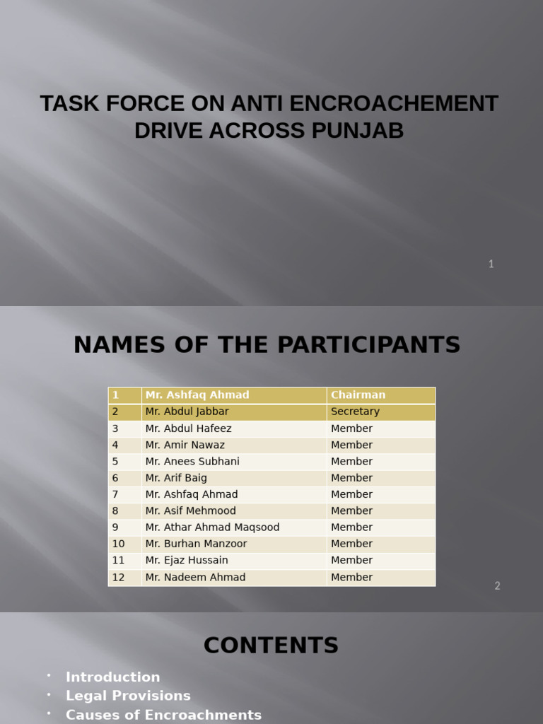 Task Force On Anti Encroachement Drive Across Punjab Updated | PDF