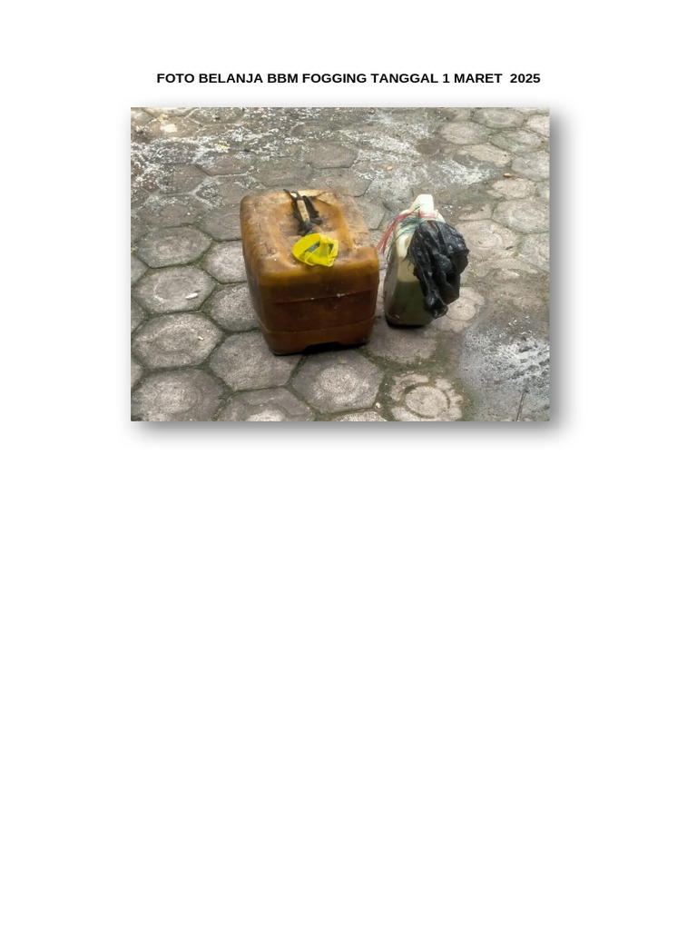 Foto Belanja Bbm Fogging Tanggal 1 Maret 2025 | PDF