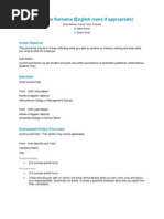 ISB Resume Template - New Admits | PDF