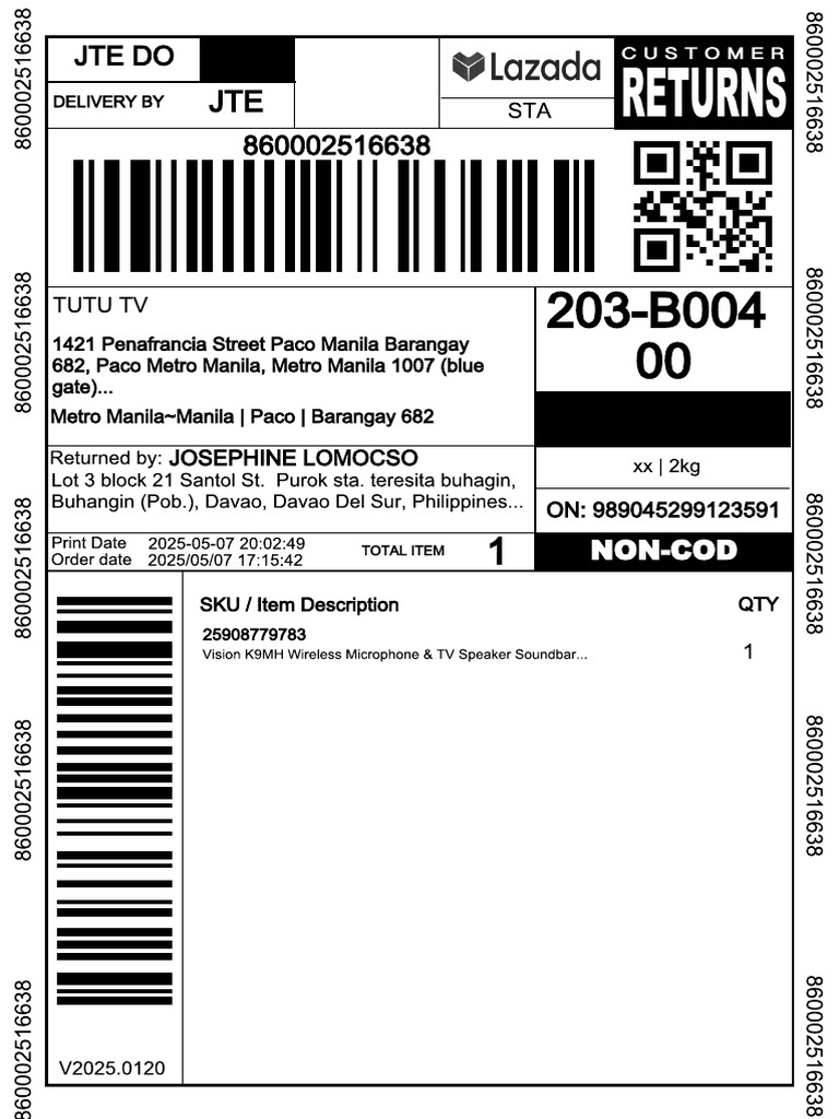 Return Label | PDF