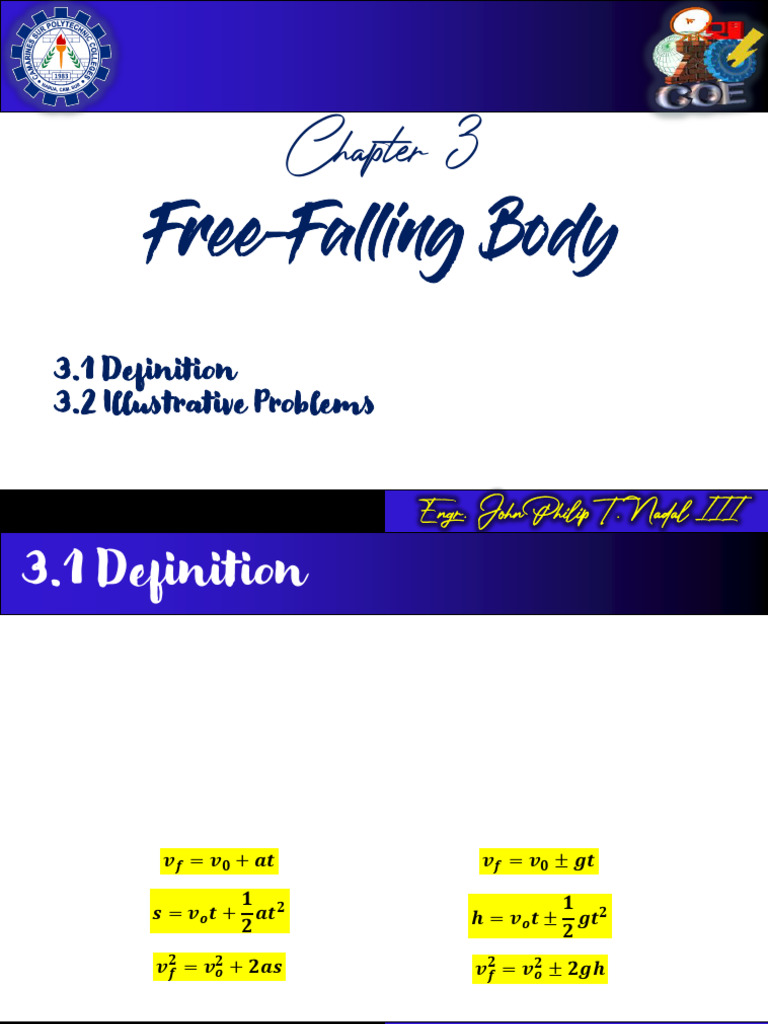 Chapter 3 Free Falling Body | PDF | Applied And Interdisciplinary ...