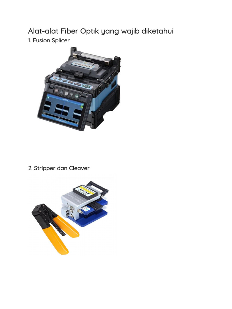 Alat Wajib Fiber Optik untuk Jaringan | PDF