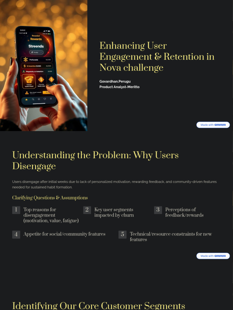 Enhancing User Engagement and Retention in Nova Challenge | PDF