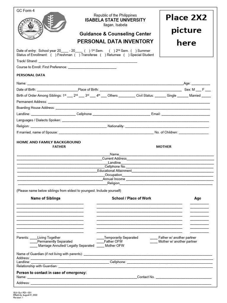 Student Cumulative Record Form (1) (1) | PDF | Family | Social Institutions