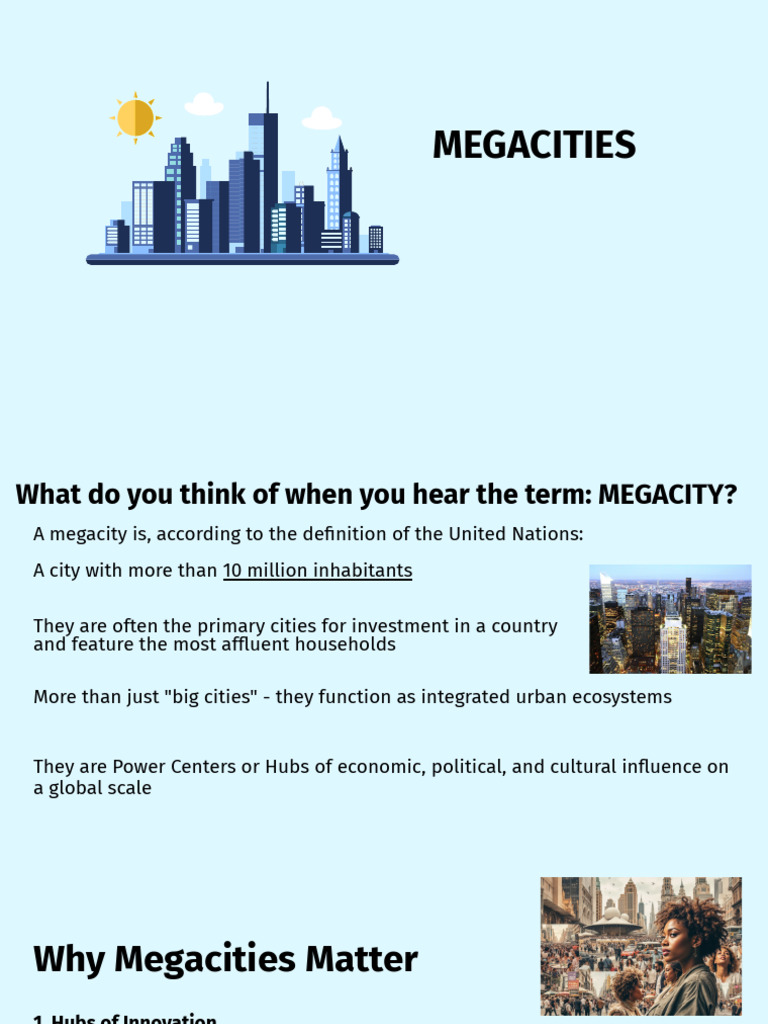 Understanding Megacities: Definition & Impact | PDF | City | Economies