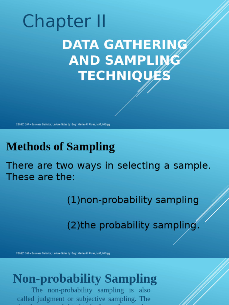 Part 2 Data Gathering and Sampling Techniques | PDF | Sampling (Statistics) | Statistics